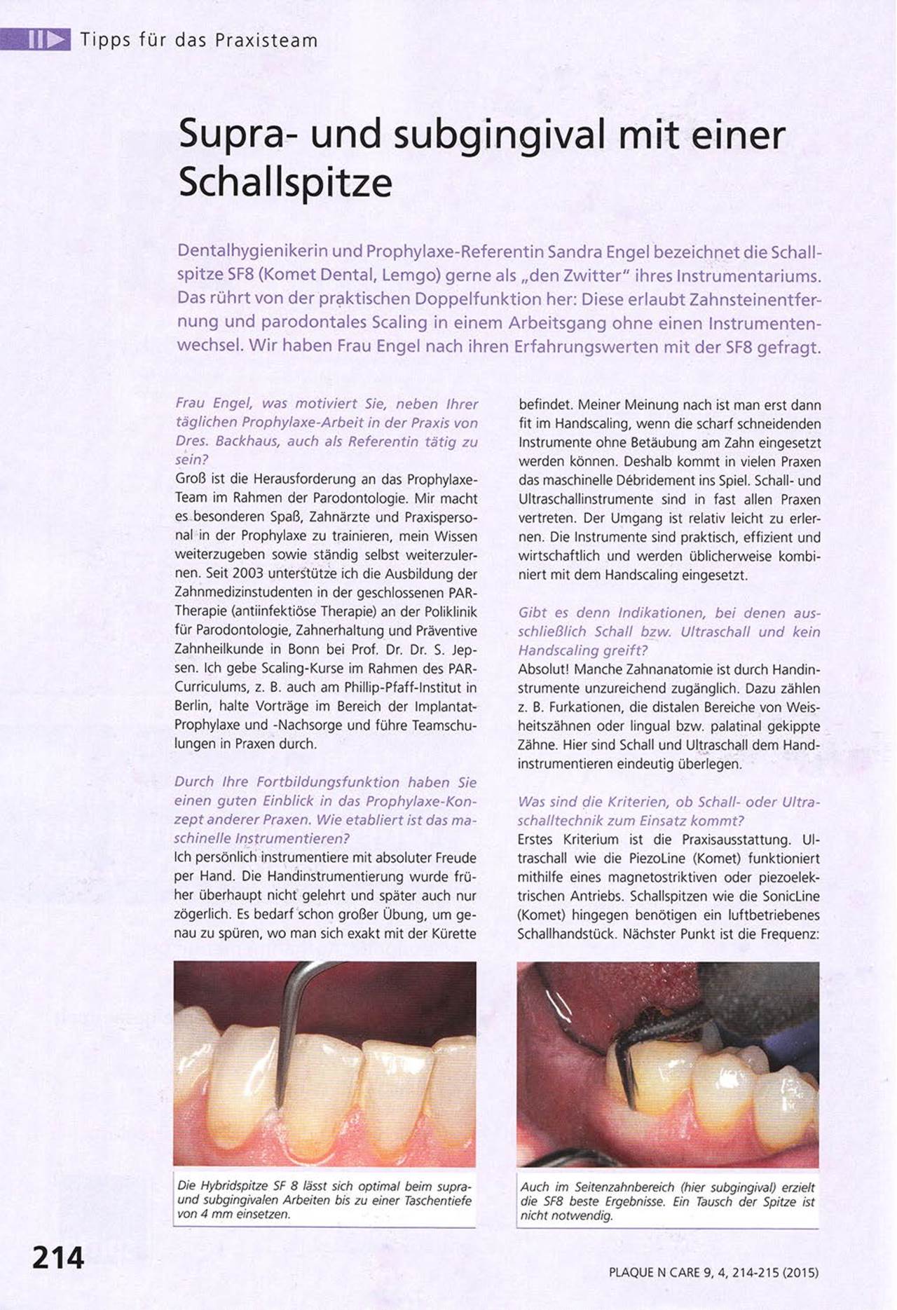 FB | Supra- und subgingival mit einer Schallspitze › Komet Magazin